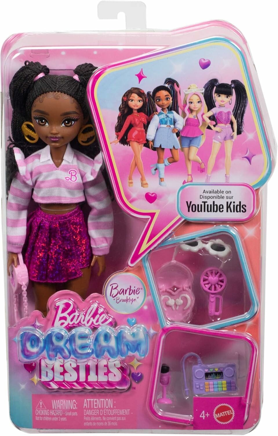 Кукла Mattel Barbie Dream Besties - Кукла Бруклин темно-коричневые волосы с аксессуарами - Барби JKP51