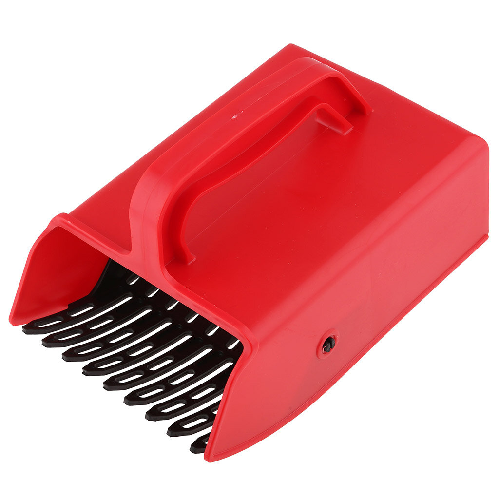 Плодосборник КНР "Марья", комбайн, контейнер, "Финский" для ягод, 22х14х13,5 см, с заслонкой, пластик ручка, подходит для всех типов ягод, цвет красный (FH198605)