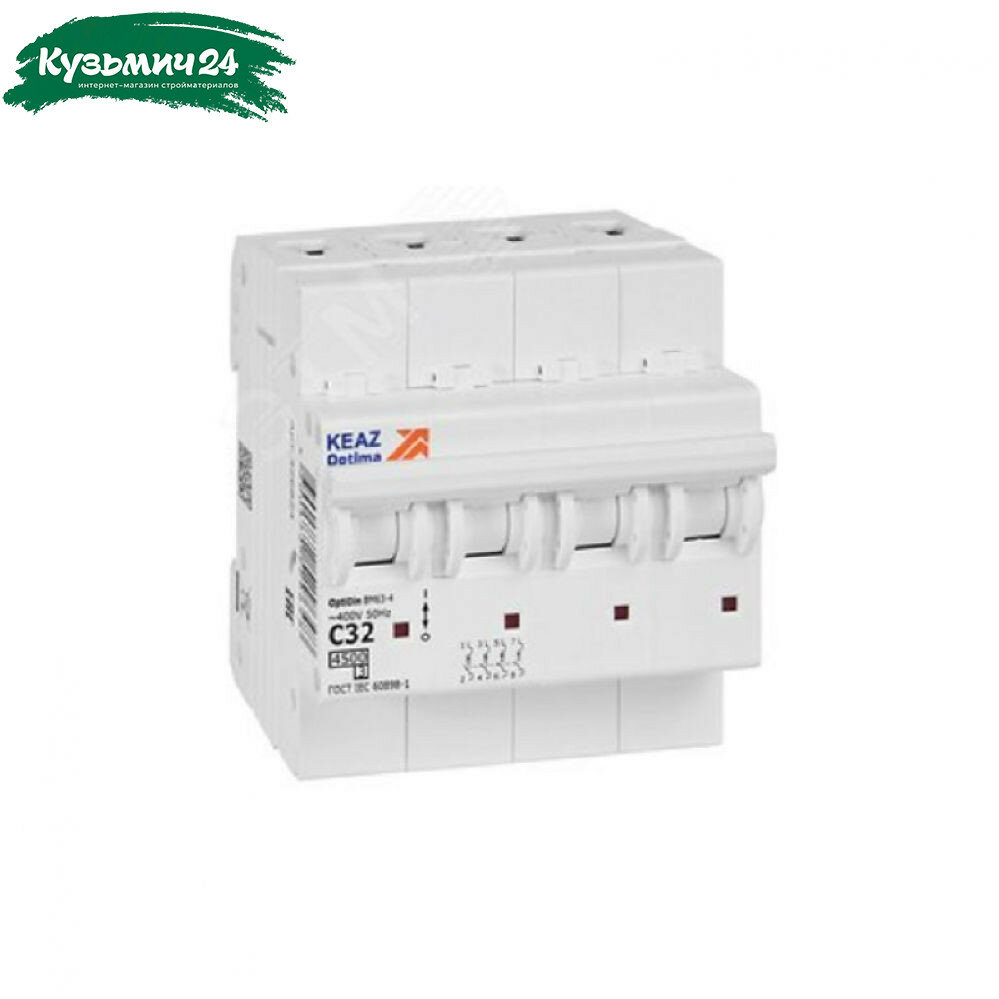 Автоматический выключатель КЭАЗ OptiDin BM63 4P 32 А C 4,5 кА AC
