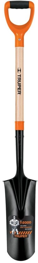 Лопата дренажная Truper 37х15см,1,5кг, ручка PP, черенок 74см из ясеня, PEP-P 17163