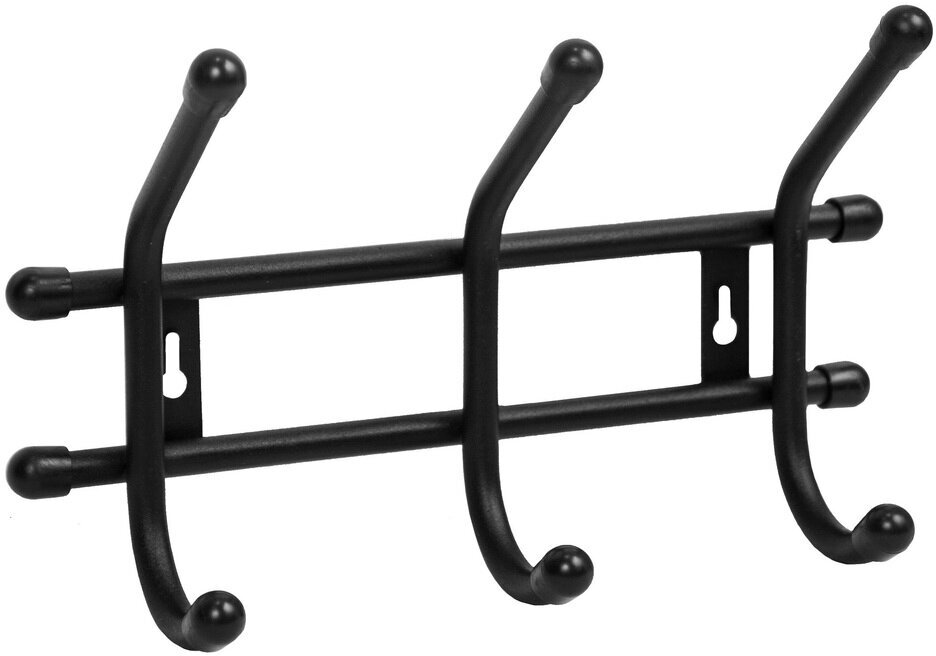 Вешалка настенная исток ВНУ32 Уют 3, черный, 3 рожков