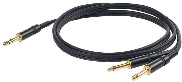 PROEL CHLP210LU5 - инсертый. кабель, 6.3 джек стерео <-> 2 х 6.3 джек моно, длина - 5м
