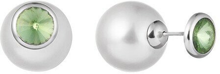 Серьги, серебро, 925 проба, стекло, жемчуг