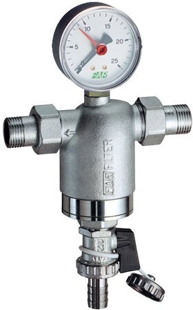 Фильтр FAR с манометром, 100мкм, НР-НР 1/2"