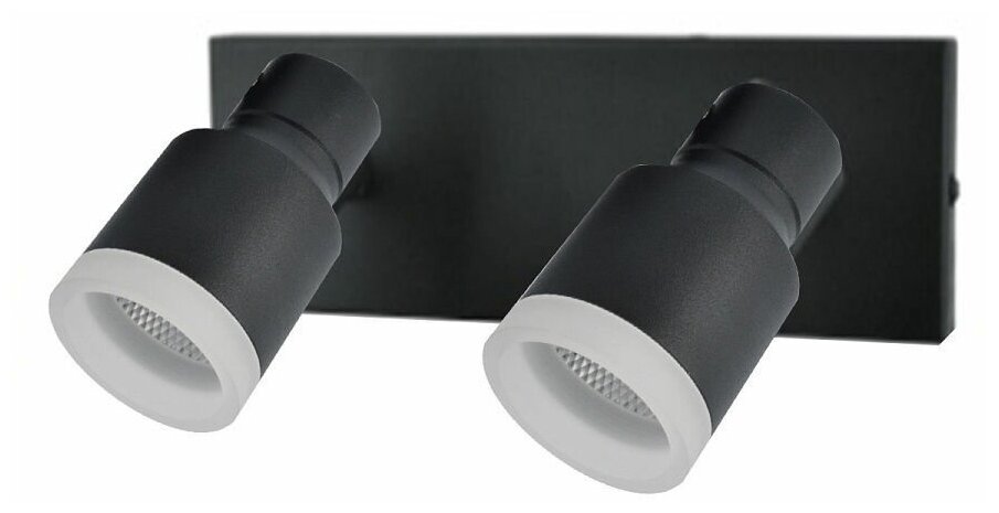 Светильник светодиодный поворотный черный 1202/2-5W-4000K-Bk спот на 2 лампы Elvan