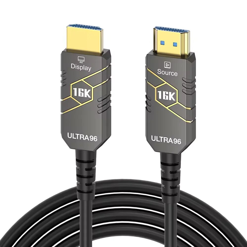 Активный оптический HDMI кабель 16K 96 Гбит/с для мониторов Black, 10 м