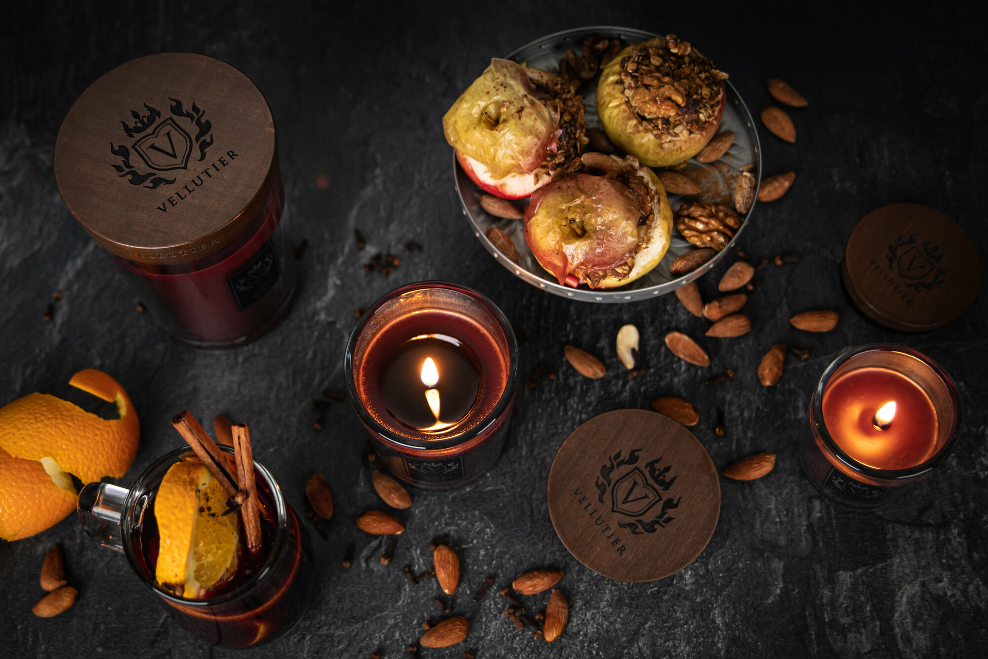 Vellutier / Свеча маленькая Альпийский глинтвейн 90гр / Alpine Vin Brulé