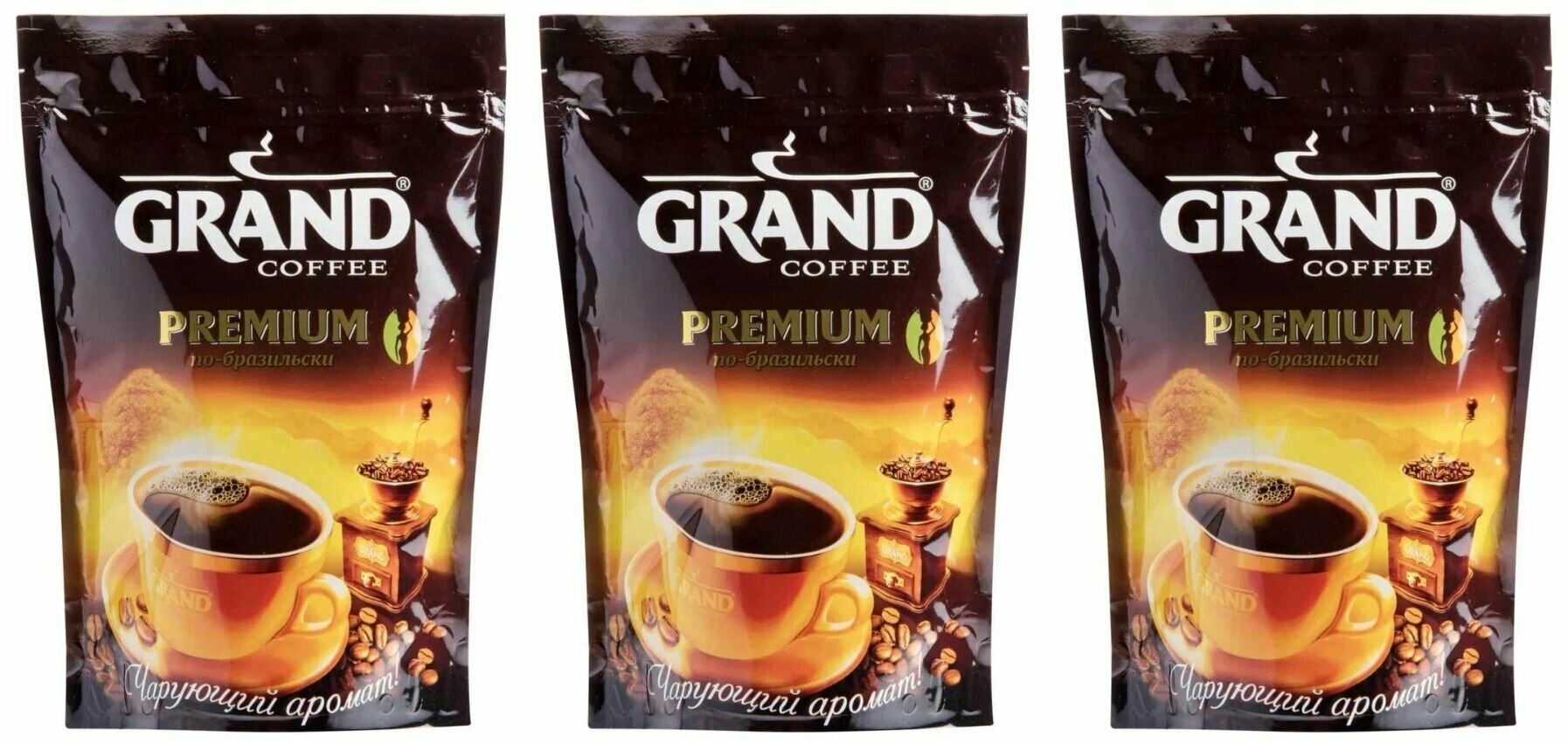 Кофе растворимый GRAND Premium По-бразильски, гранулированный, 95 г, 3 шт