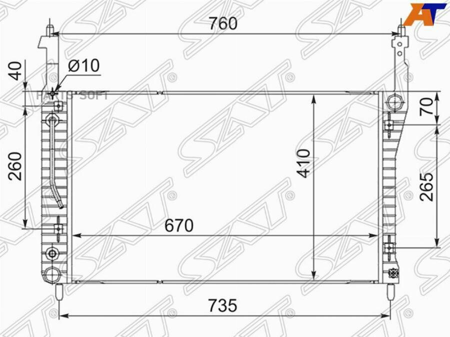 Радиатор Chevrolet Captiva 06-15 / Opel Antara 06-15 SAT CH0004-2.0D | цена за 1 шт