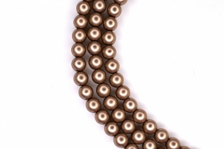 Жемчуг Preciosa, цвет 70518 матовый коричневый, 6мм, 10шт