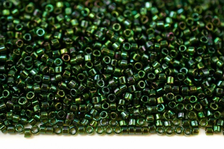 Бисер японский TOHO Treasure цилиндрический 11/0 #0322 изумруд, золотое сияние, 5 грамм