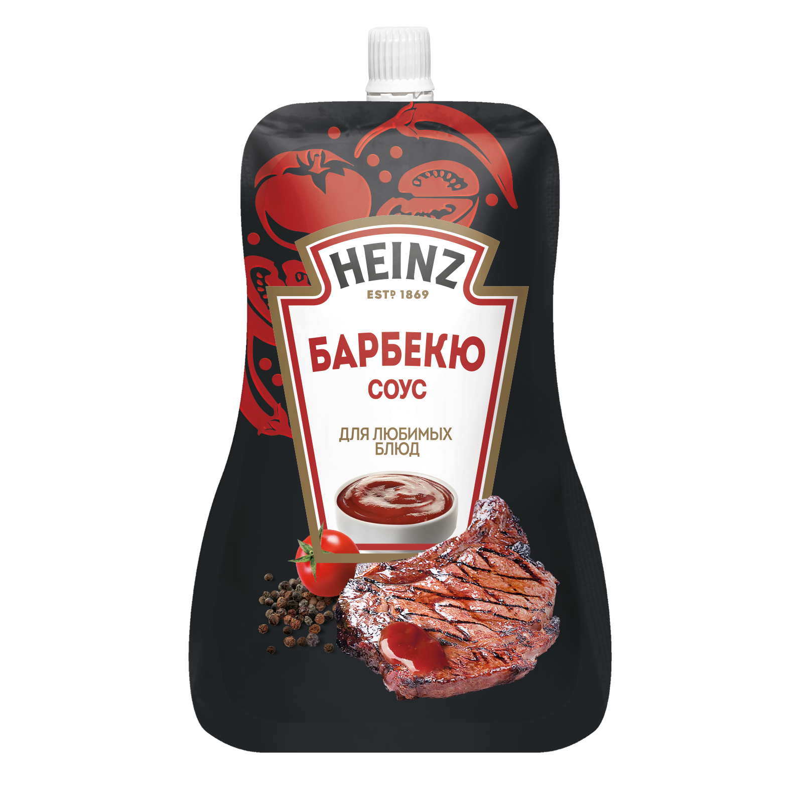 Соус томатный Heinz Барбекю, дой-пак, из натуральной томатной пасты, 200г