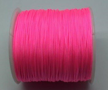 Шнур нейлоновый, толщина 1мм, цвет розовый яркий, материал нейлон, 29-072, 2 метра