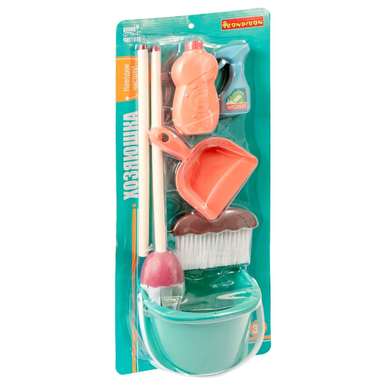 Игровой набор BONDIBON "Хозяюшка. Кухня и чистота", 7 элементов