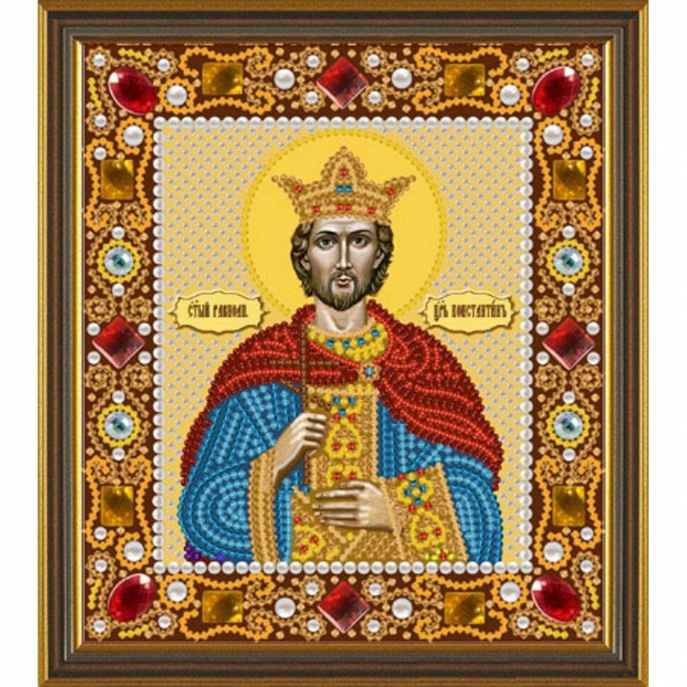 Набор для вышивания Нова Слобода #Д6123 Св. Равноап. Царь Константин, Вышивка бисером, 13 x 15 см