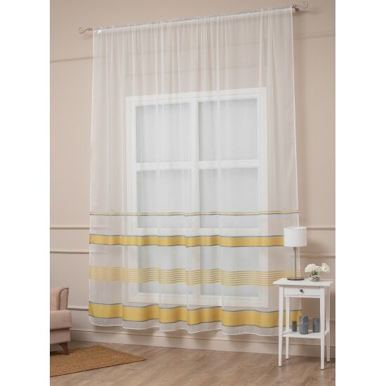 Тюль Amore Mio фентези, горчичный, 300х280 (30583)