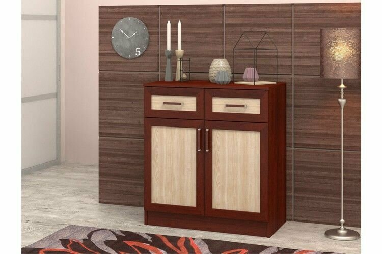 Комод Арлен 2 ноче мария луиза, ясень шимо светлый, рамка квадро