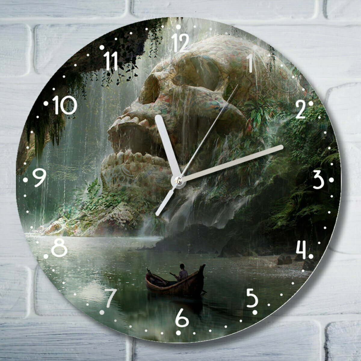 Настенные часы УФ с рисунком фэнтези море череп - 3163
