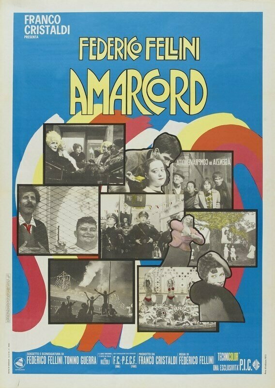 Плакат, постер Амаркорд (Amarcord), Федерико Феллини на бумаге, размер 21х30см