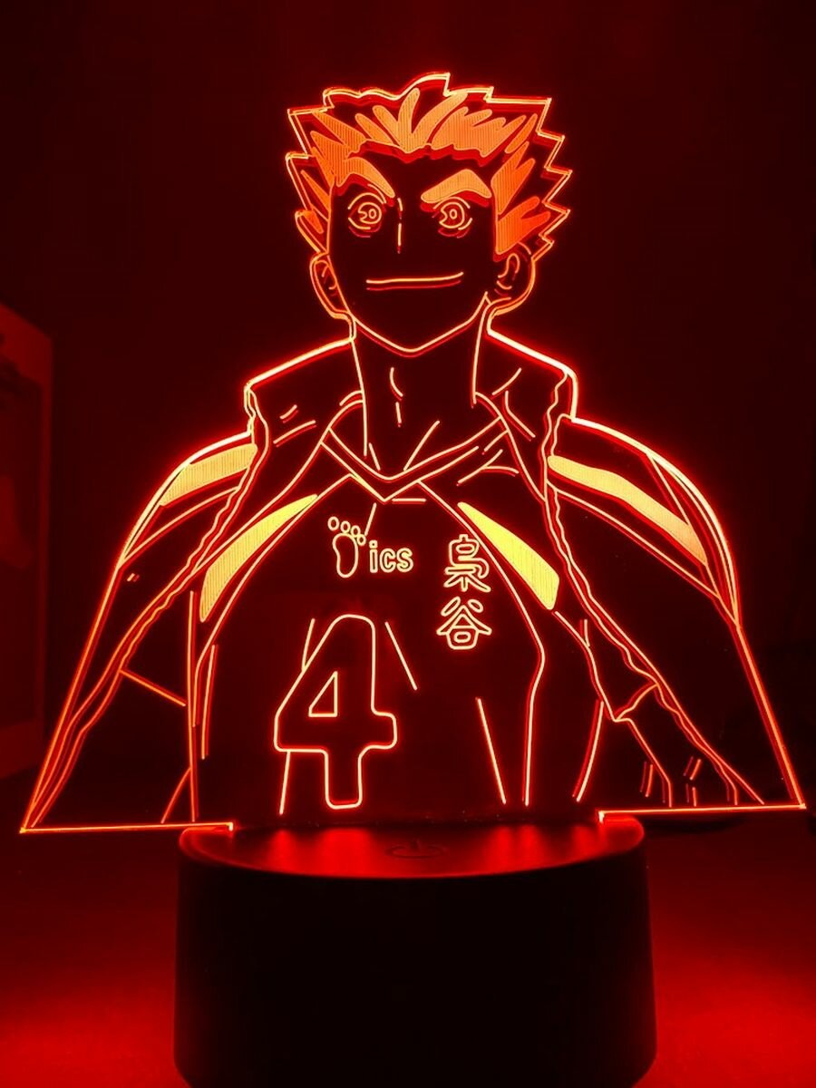 Ночник Аниме Волейбол Куроко - Anime Haikyu. Подарок фанату аниме и манги — декор в комнату с любимыми персонажами, в стиле отаку и японской анимации.