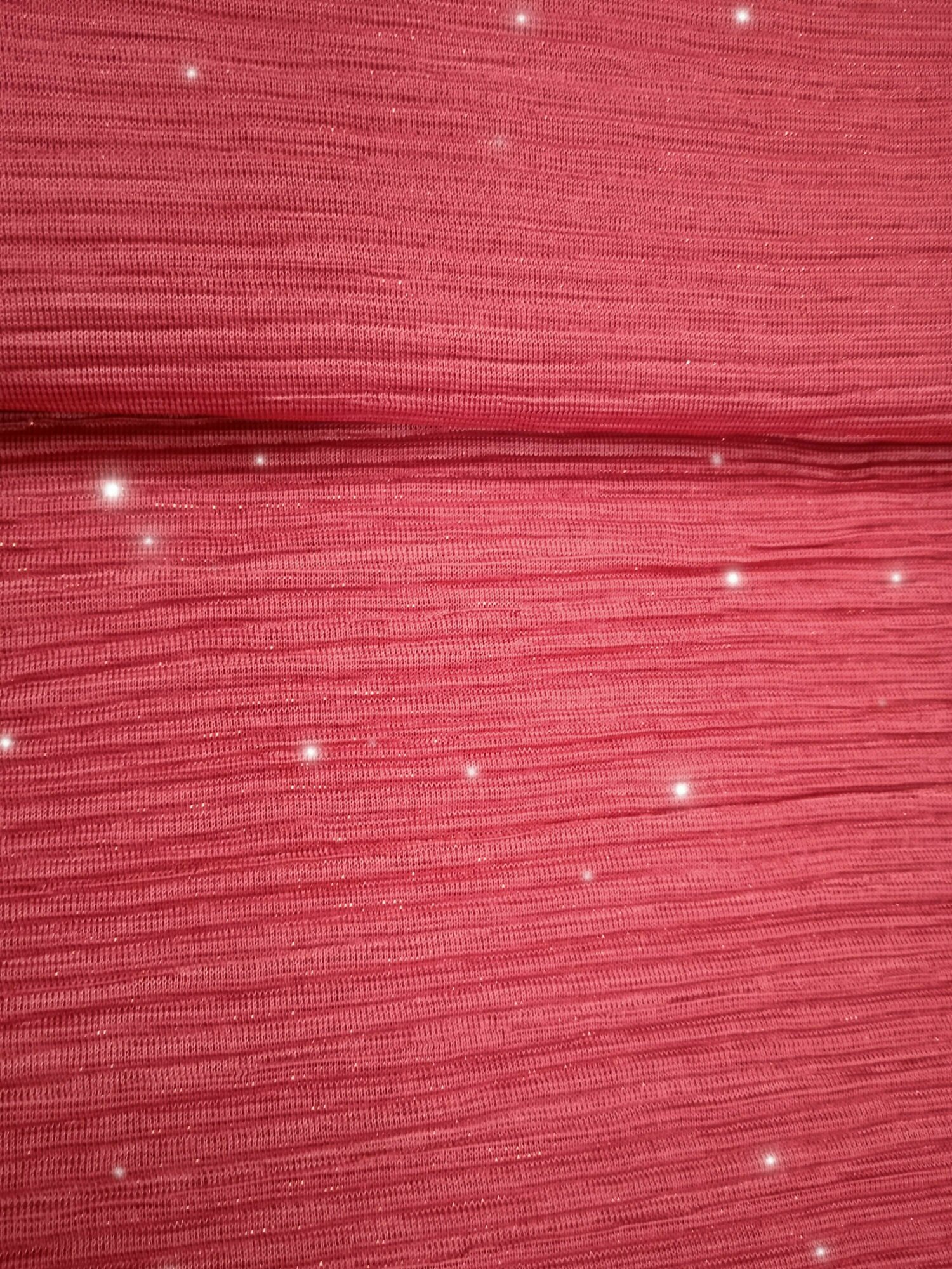 Трикотаж гофре металлик розовый