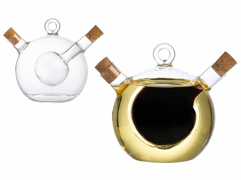 Ёмкость для масла и уксуса Mallony OLIVA, 350/50 мл, из боросиликатного стекла, круглая (105013)