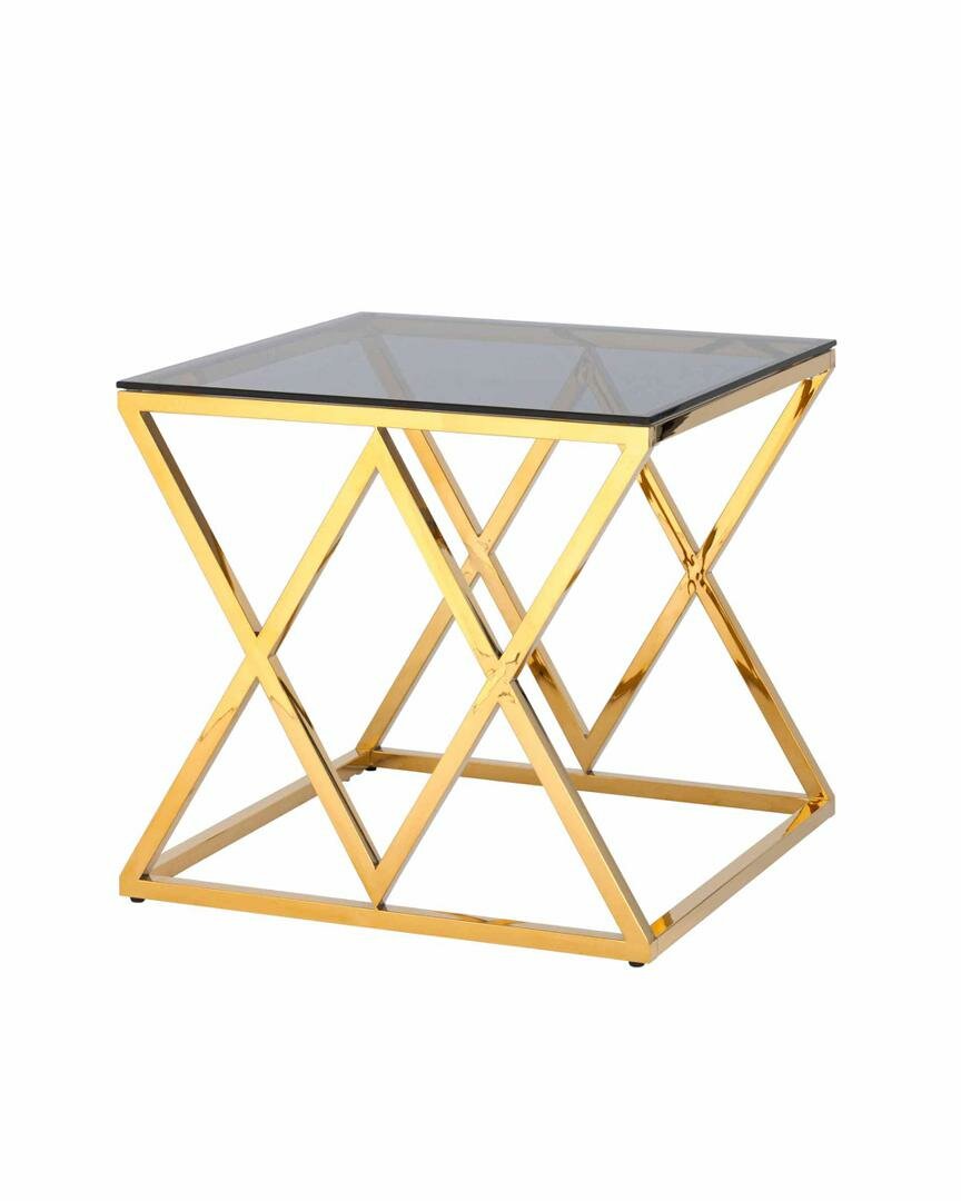 Stool Group Журнальный стол 55*55 инсигния золото стекло smoke, каркас нержавеющая сталь, 55*55*55 см, арт. УТ000001505