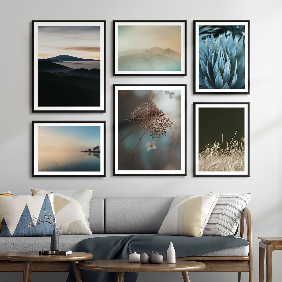 Набор постеров 6 шт "Природа на закате" плакат для интерьера, картина на стену