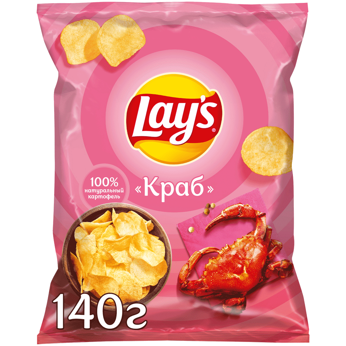 Картофельные чипсы Lay's Краб 140 г