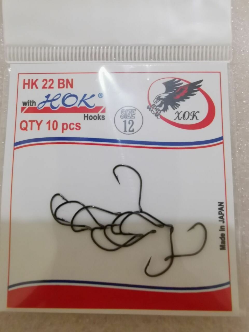 Крючок HOK HK 22BN № 12 (10шт) (F22), (LS-3524)