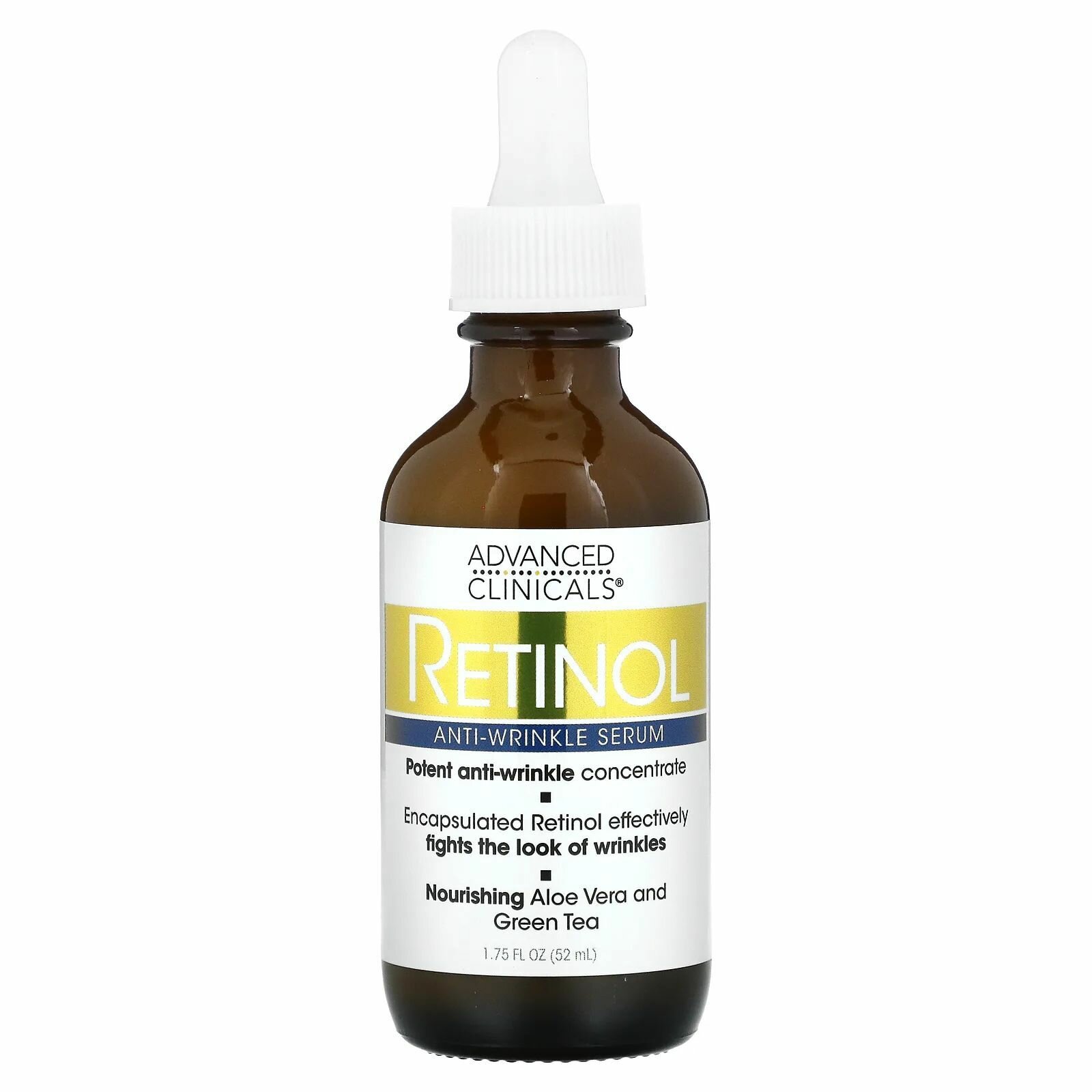 Advanced Clinicals Retinol Serum Антивозрастная сыворотка для лица с ретинолом против морщин увлажняющая укрепляющая ANTI-AGE омолаживающая, 52 мл
