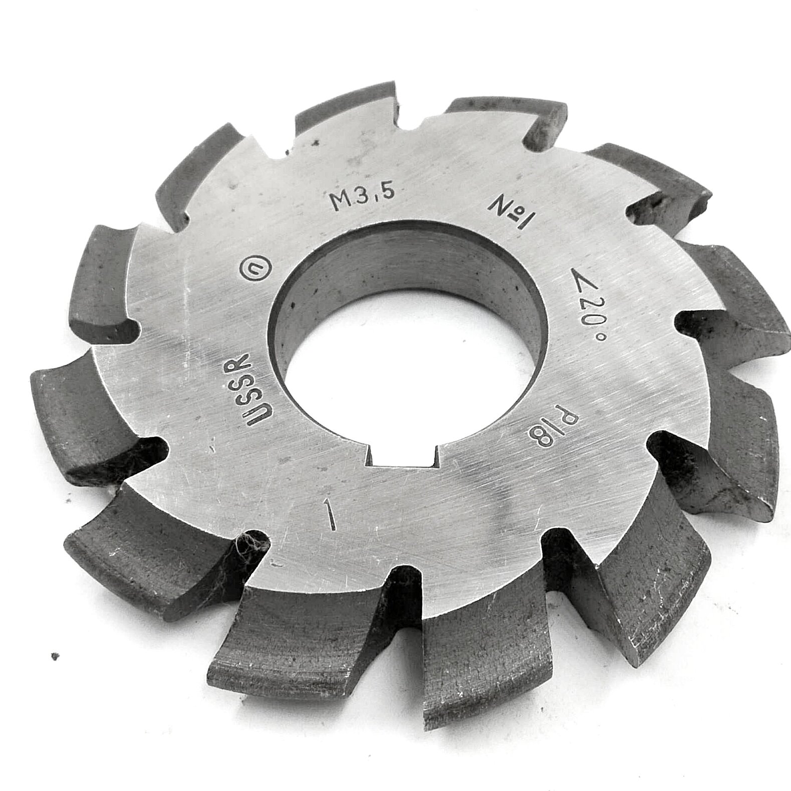 Фреза дисковая зуборезная модульная м3,5 №1 20° Р18 (D-79,4мм, d-27мм, В-12,9мм, z-12) ГОСТ 10996-64