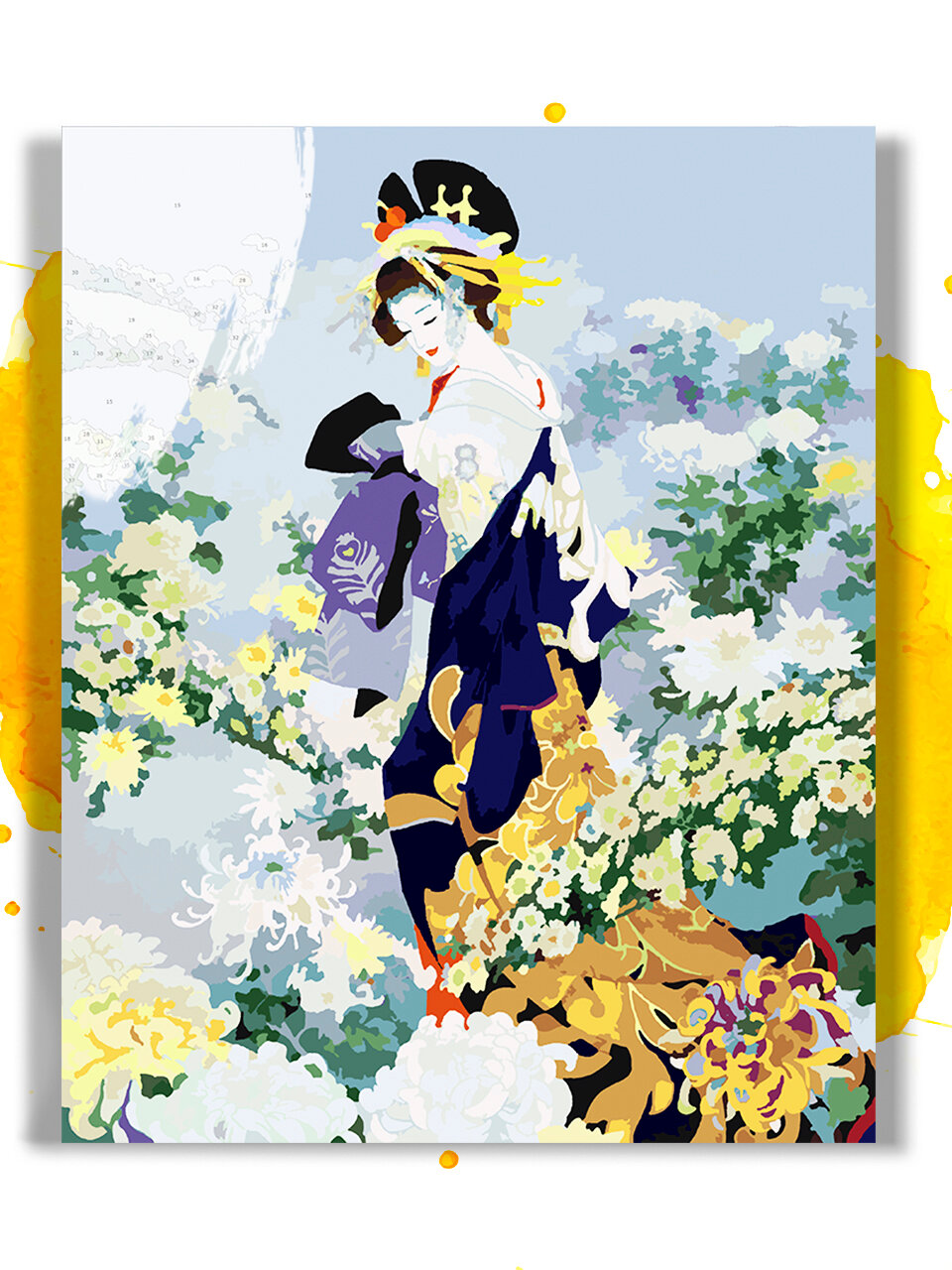 Картина по номерам на холсте Японская Гейша, 40 х 50 см