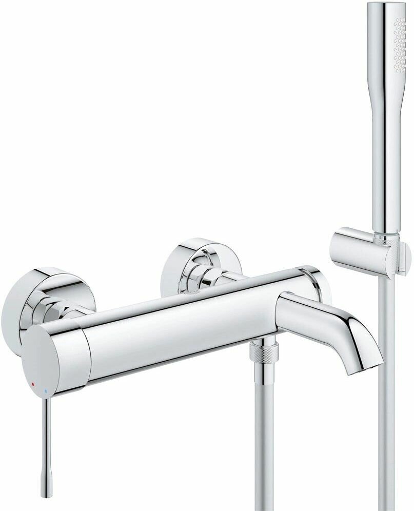 Grohe 33628001 Essence+ Смеситель однорычажный для ванны с душевым гарнитуром, хром
