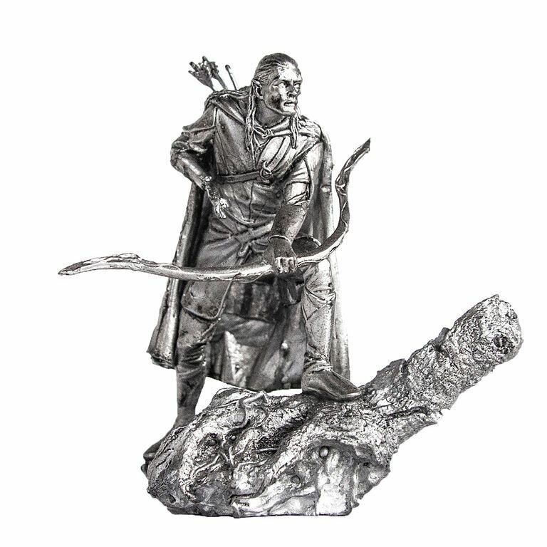 Оловянный солдатик Леголас Эльф с луком 54 мм масштаб (высота 6 см) Коллекционная фигурка из олова