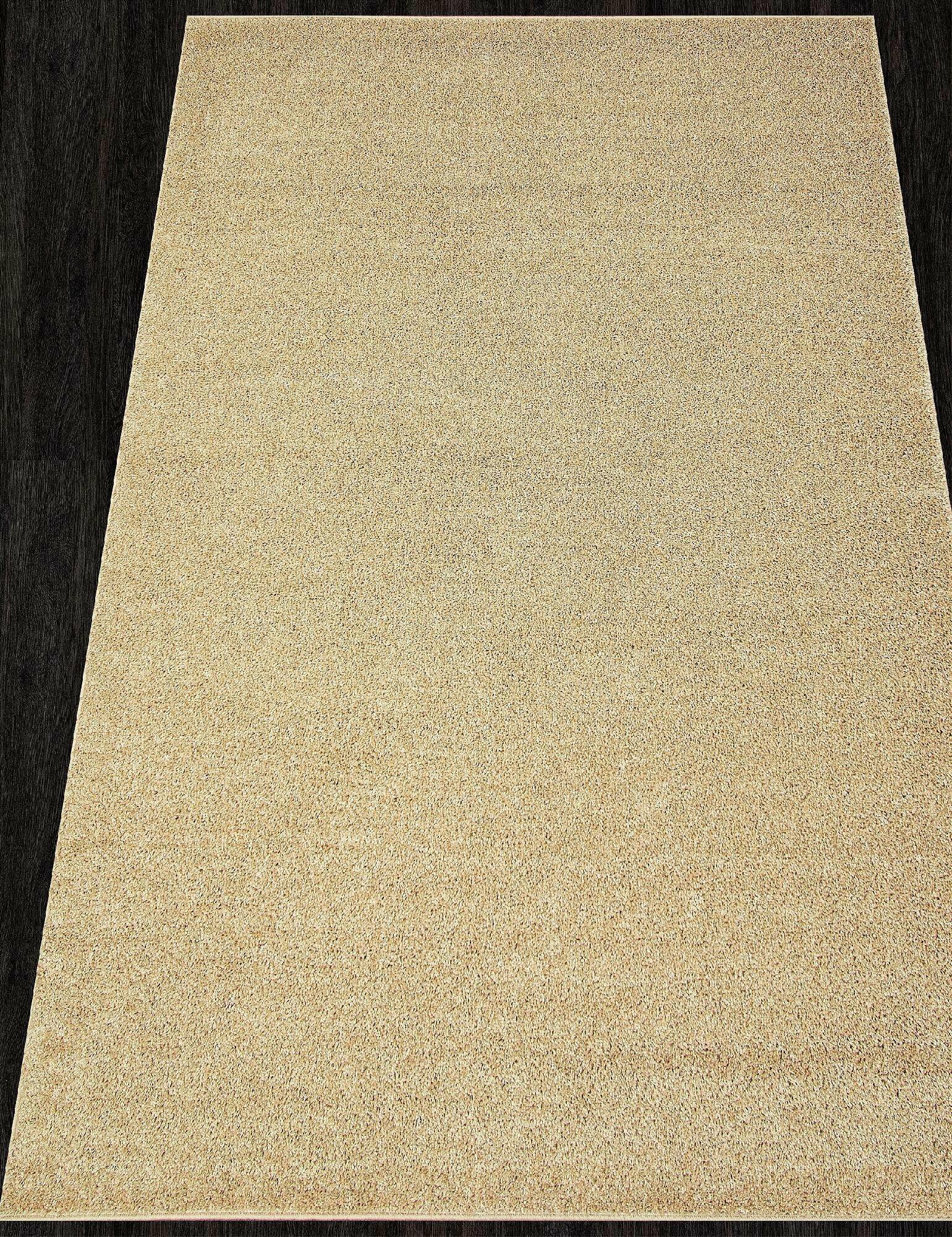 Ковер на пол в спальню в гостиную 100х200 см светлый однотонный ворс 18 мм шегги 323555 KoverVDom