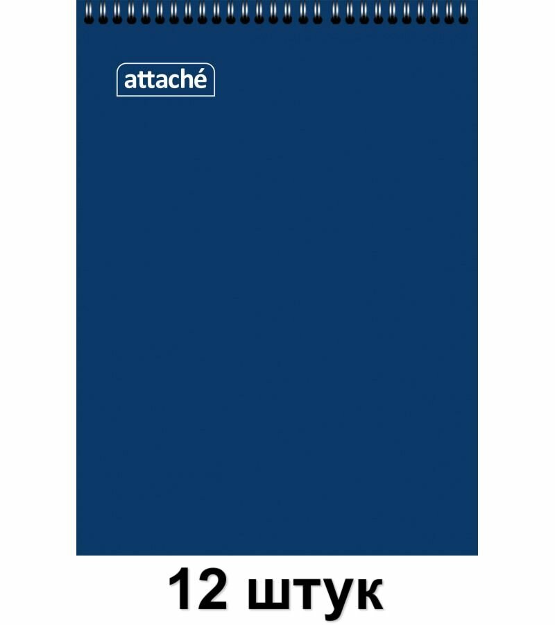 Attache Блокнот на спирали Синий, А5, 60 л, 12 шт