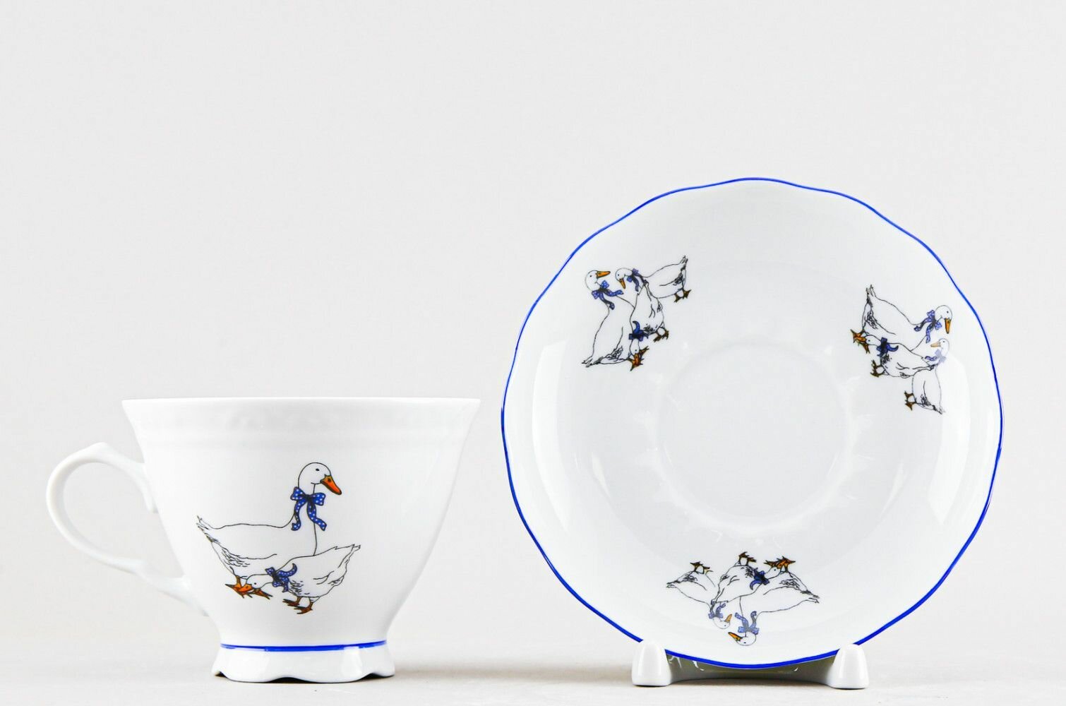 Чайная пара Добрушский фарфор ф. Надежда "Гуси", фарфор, 2 предмета, 250 мл.