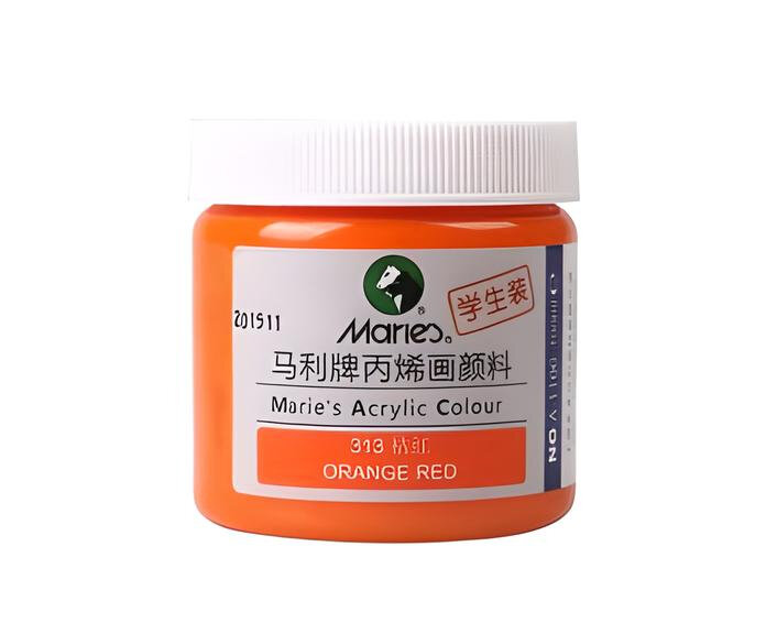 Краска акриловая 100 мл. Оранжево-красная DB-1054 в баночке №313 Maries