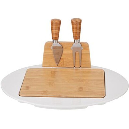 Набор для сыра Lefard "native" 3 пр. на дерев. подставке, 28,5х23,5х6,3 см