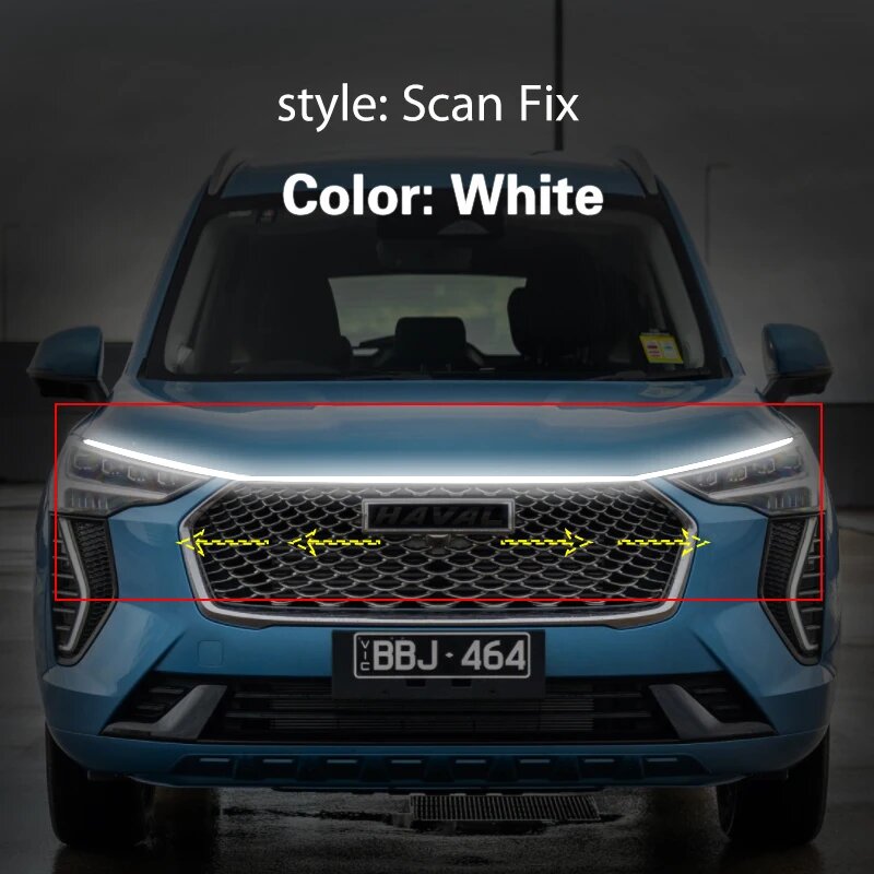 Для Haval Jolion 2021, светодиодный автомобильный капот, дневные ходовые огни, полоса White, 180cm