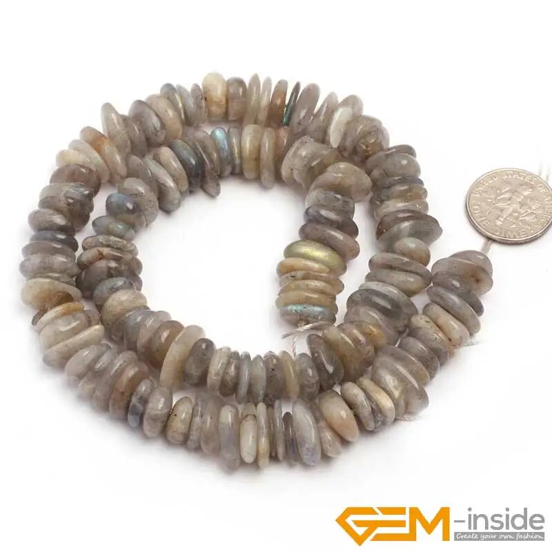 Бусины из лабрадорита серого цвета, GEM-inside