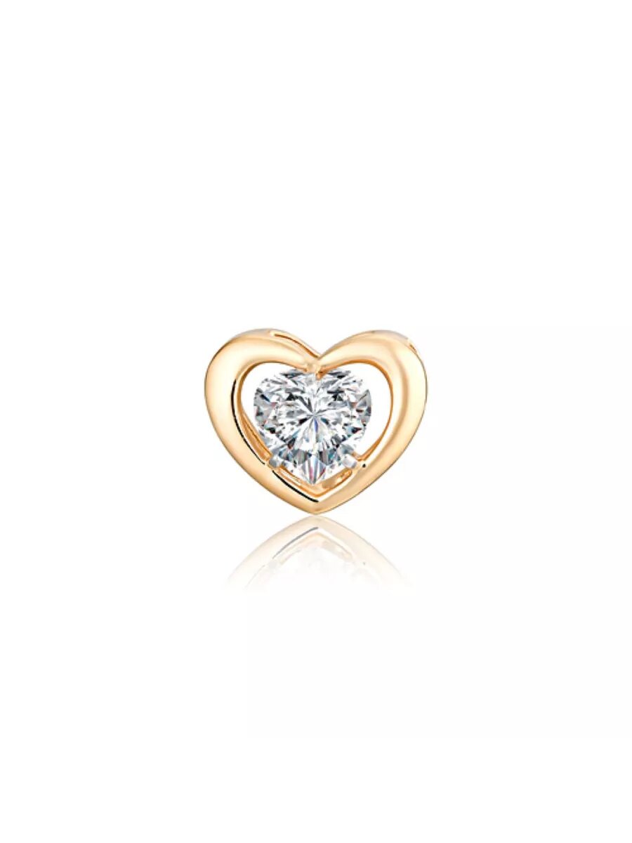 Подвеска, красное золото, 585 проба, фианит