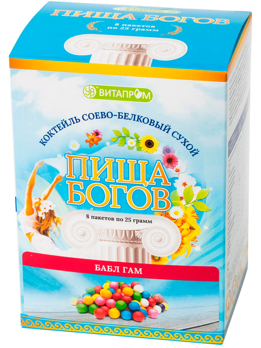 Коктейль белковый, Бабл гам , 200 г, Пища Богов