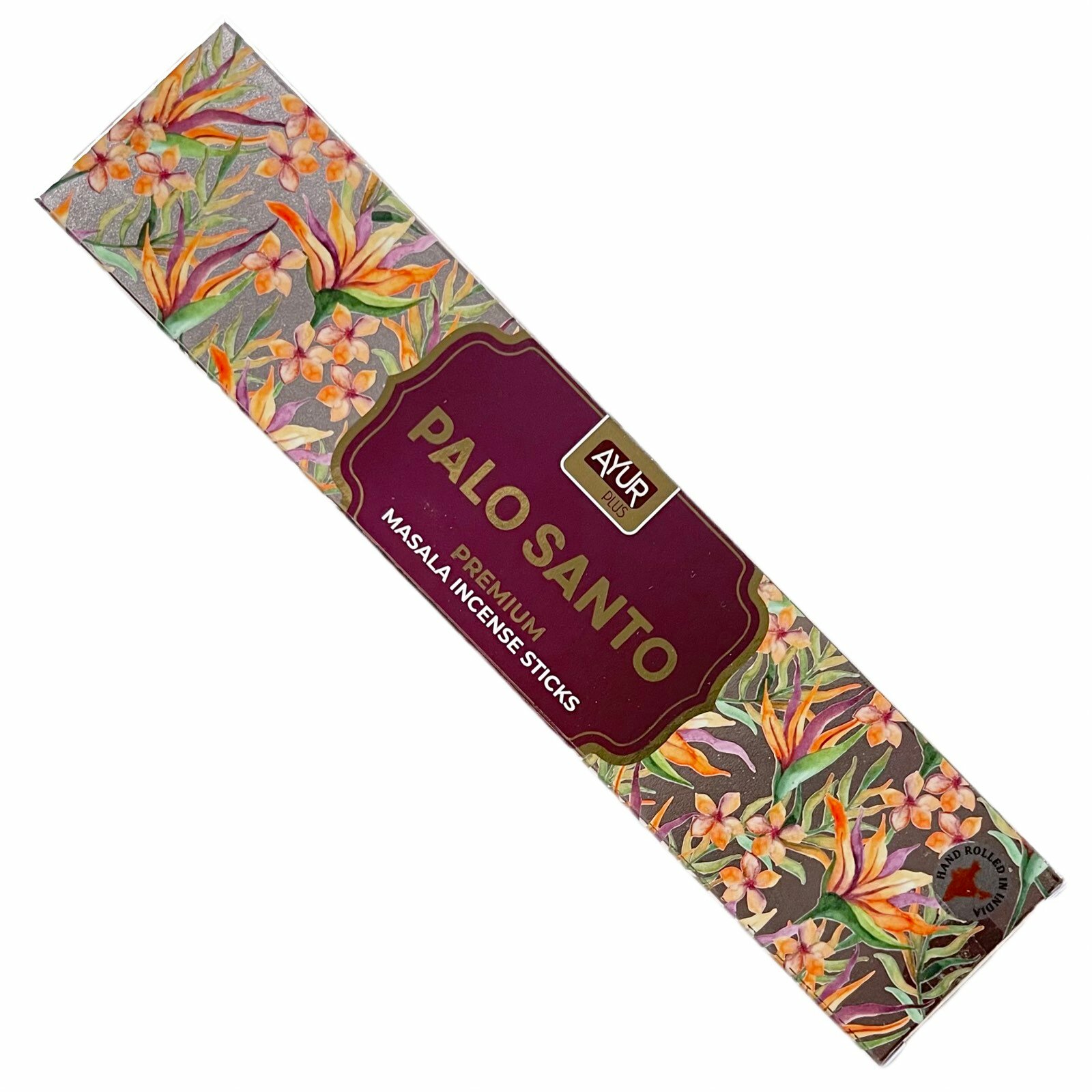 PALO SANTO Premium Masala Incense Sticks, Ayur Plus (пало санто, ароматические масала палочки премиум-класса, Аюр Плюс), 18 г.