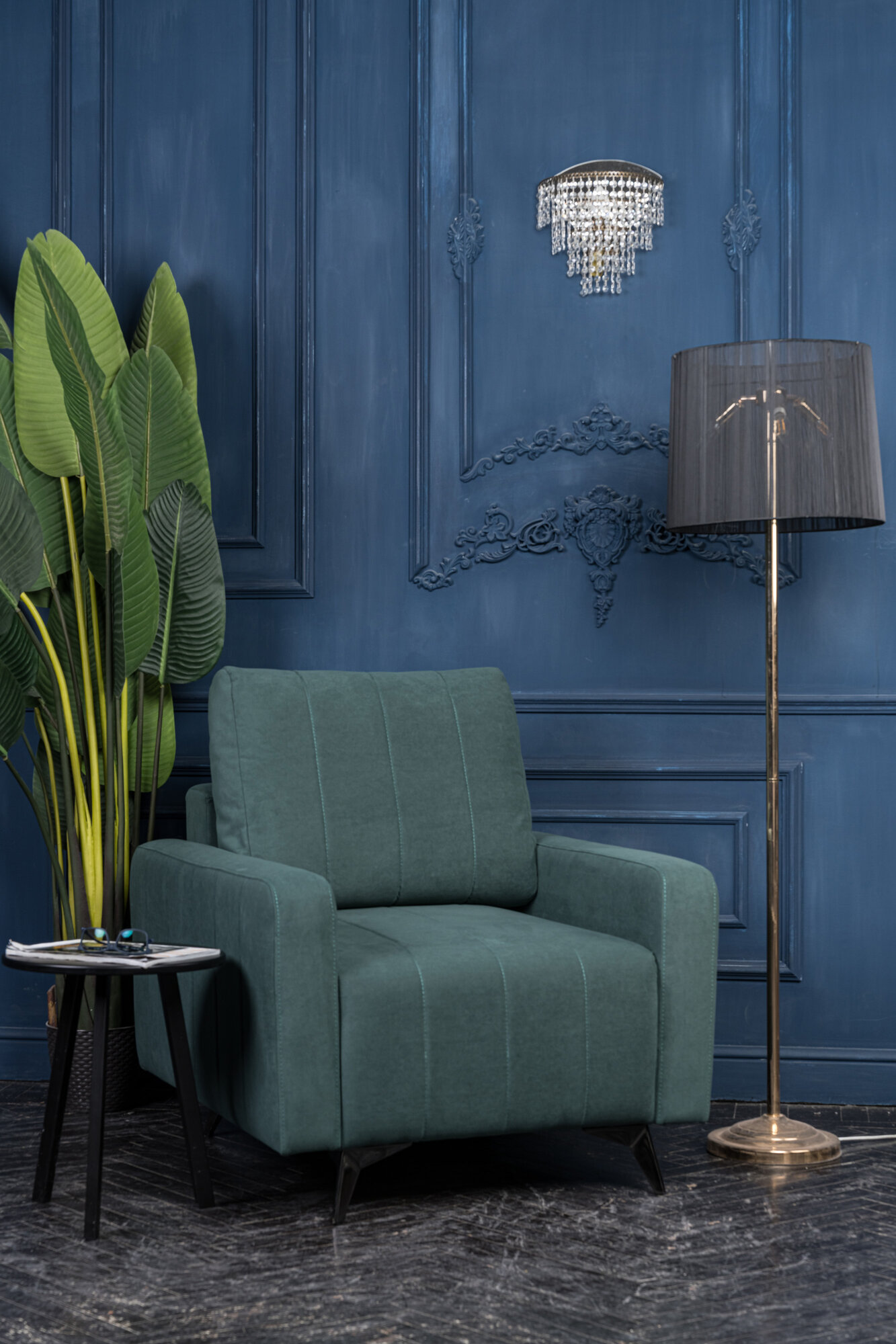 Кресло Лофт Soft Brand 80х100х70 см пружинный блок велюр зеленый