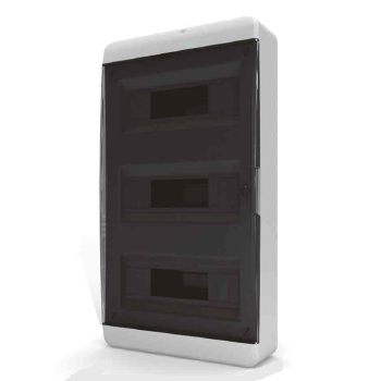 Боксы Tekfor навесной ЩРН-П-36 IP41 черная прозрачная дверь с шиной 36 мод.