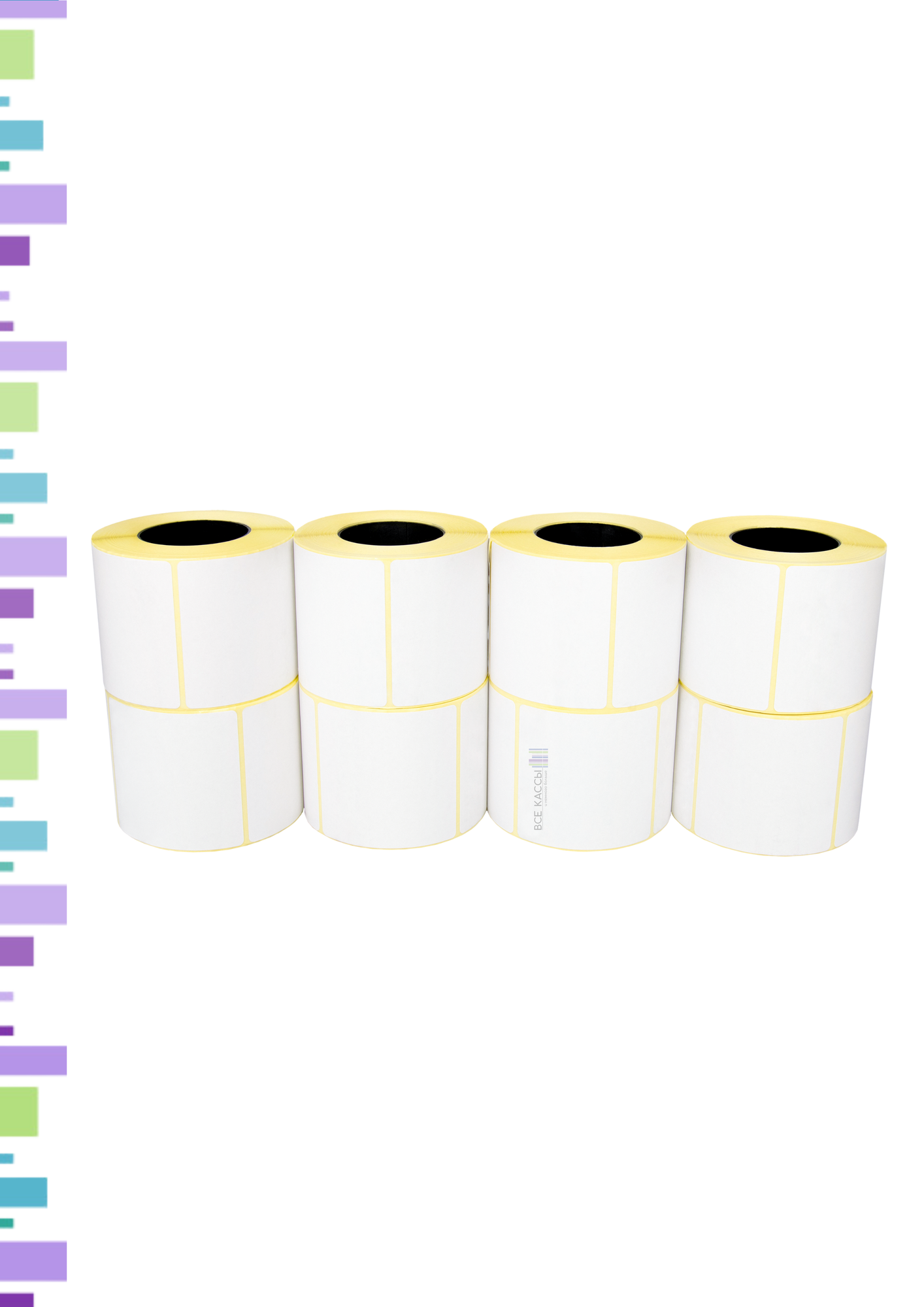 Термотрансферная этикетка полуглянец 58х60, 8 роликов (400 шт в ролике) втулка 40 мм упаковка