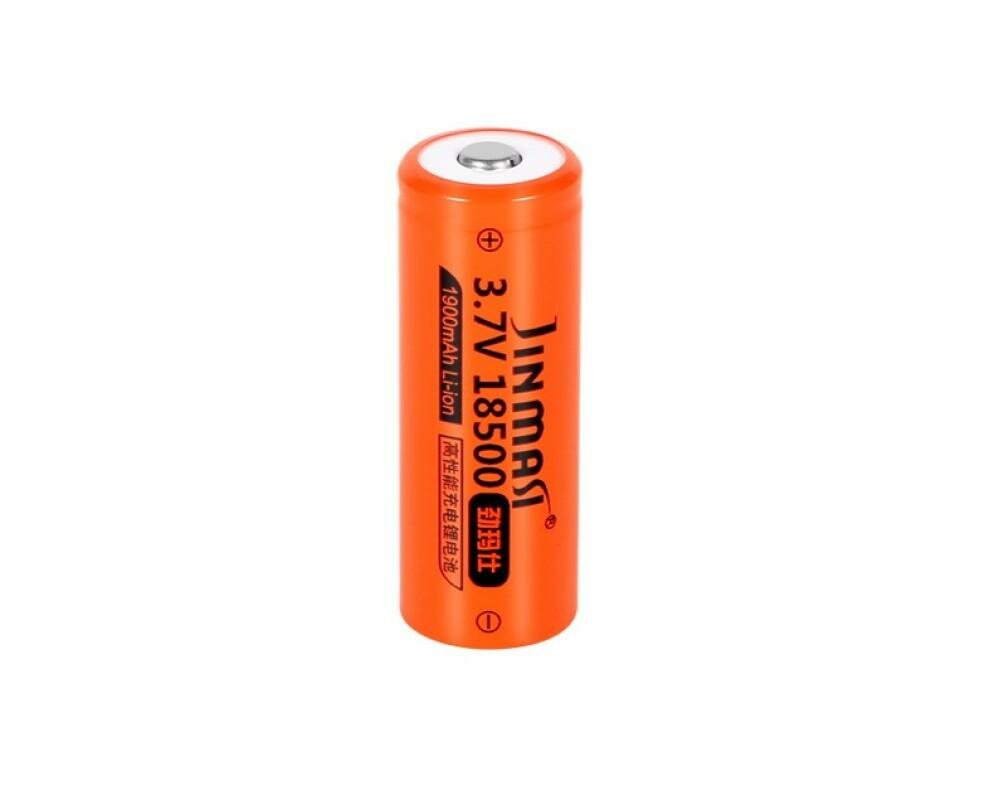 Элемент питания JINMASI ICR18500 3.7V 1900mAh (без защиты, высокий плюс) , 1шт.