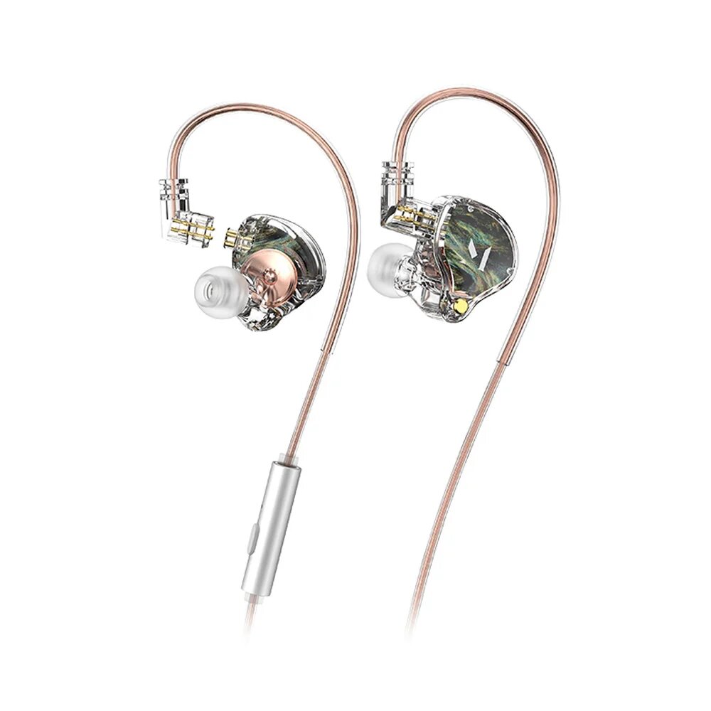 Наушники Music Public Kingdom IEM120M with mic transparent copper проводные внутриканальные с динамическим драйвером